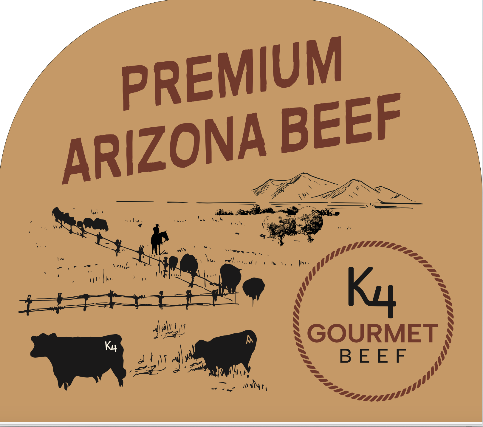 K4 Ranches Gourmet Beef Sticker | K4 Gourmet Beef